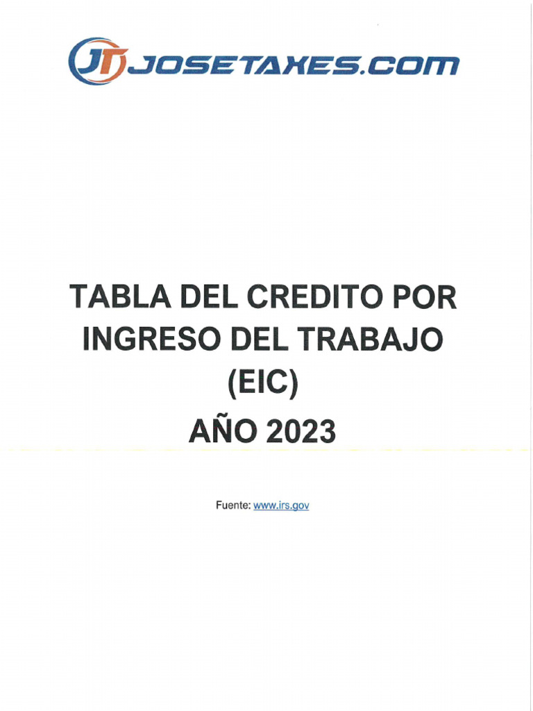 Tabla de Eic 2023 | PDF