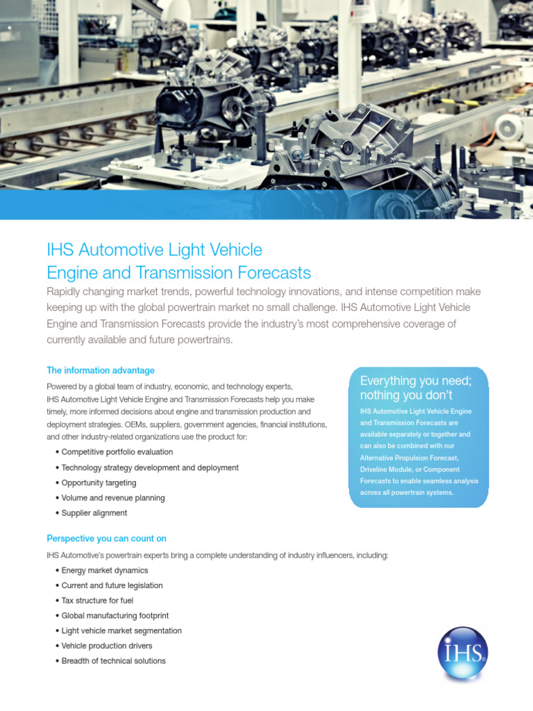 Auto Light Veh Engine Transmission Forecasts | PDF