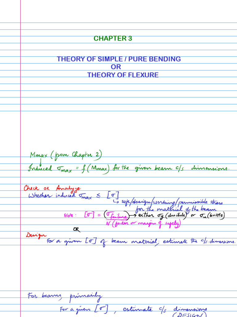 3-1 Equation of Pure Bending With Assumptions | PDF