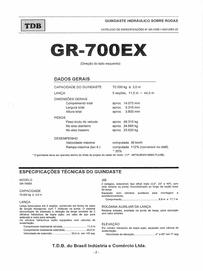Tadano GR 700ex | PDF