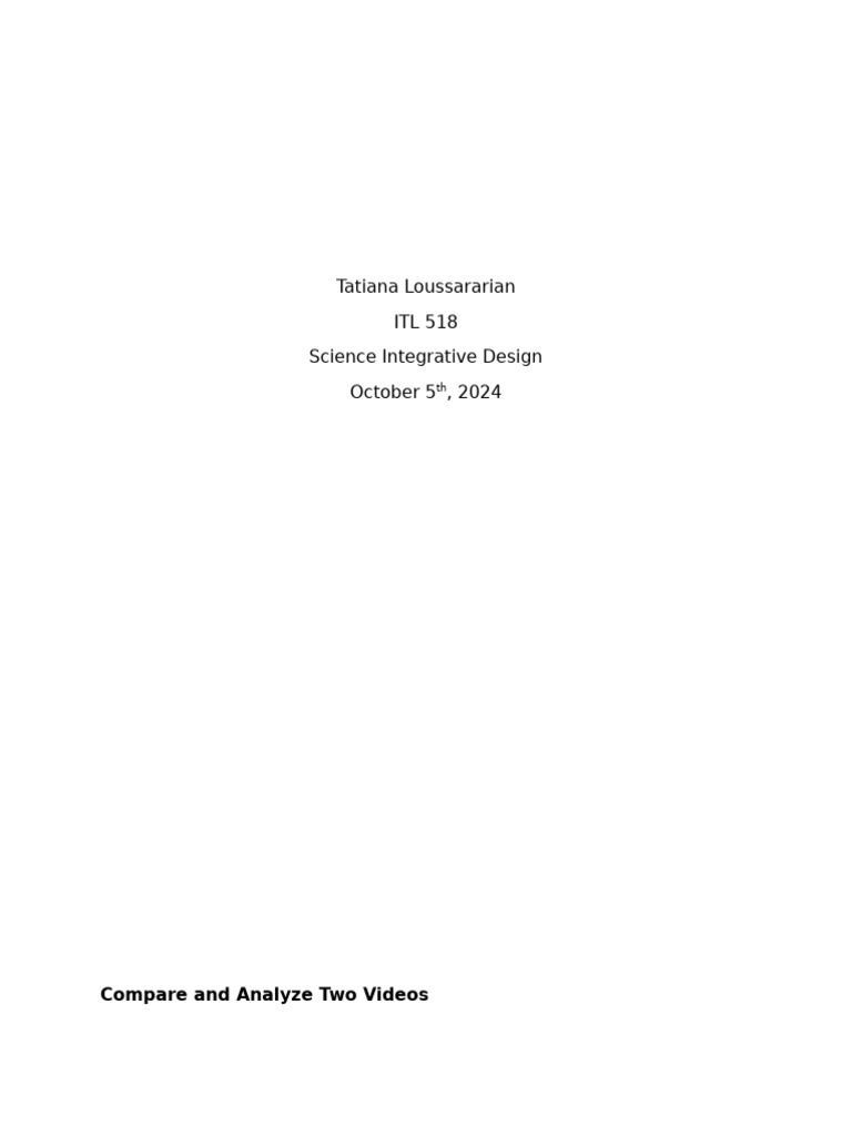 Essay For ITL 518 | PDF | Teachers | Inquiry Based Learning