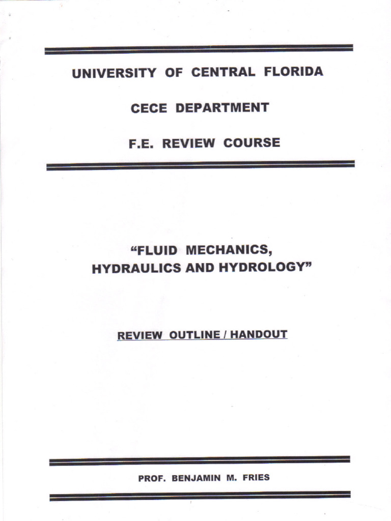 FE Fluid Mechanics Review | PDF FE Fluid Mechanics Review | PDF
