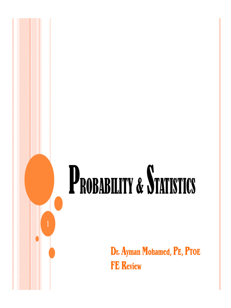FE Probability and Statistics | PDF