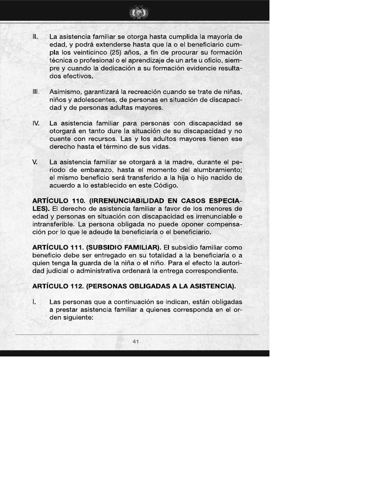 Ley 603 Código de Las Familias y Del Proceso Familiar PDF | PDF