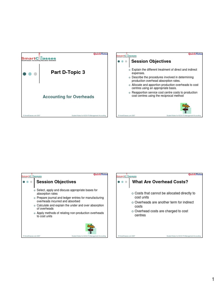 Accounting For Overheads ACCAPartD F2 QN03 | PDF | Cost | Accounting
