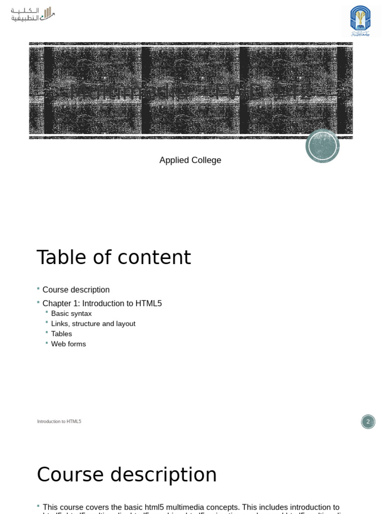 Lec 1 - Introduction To HTML5 | PDF