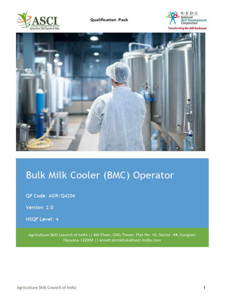Bulk Milk Cooler (BMC) operator-AGR - Q4204 - v2.0 | PDF | Technology ...
