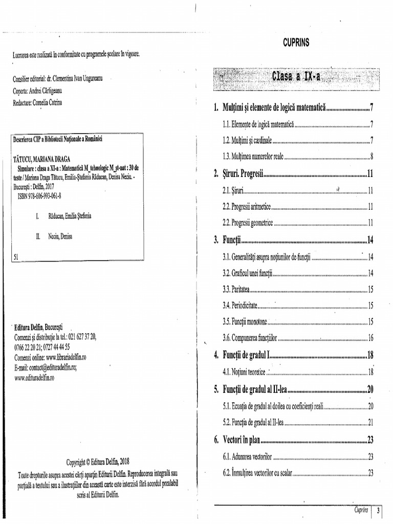 Simulare Mate 2019 Delfin Cl11 | PDF