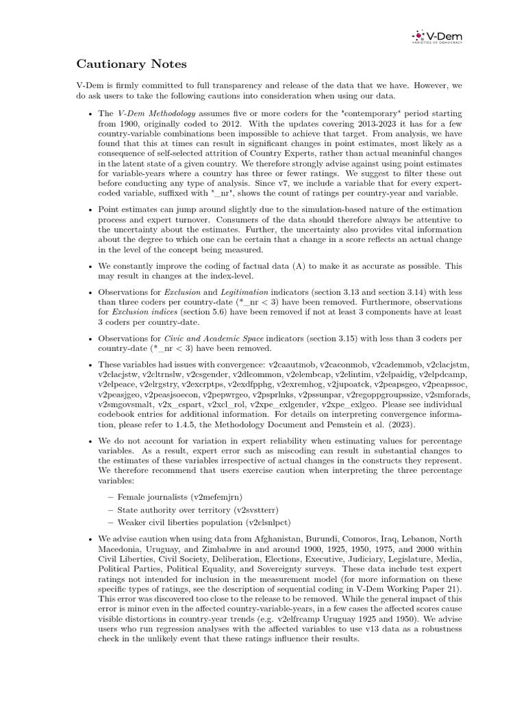 Cautionary Notes | PDF | Data