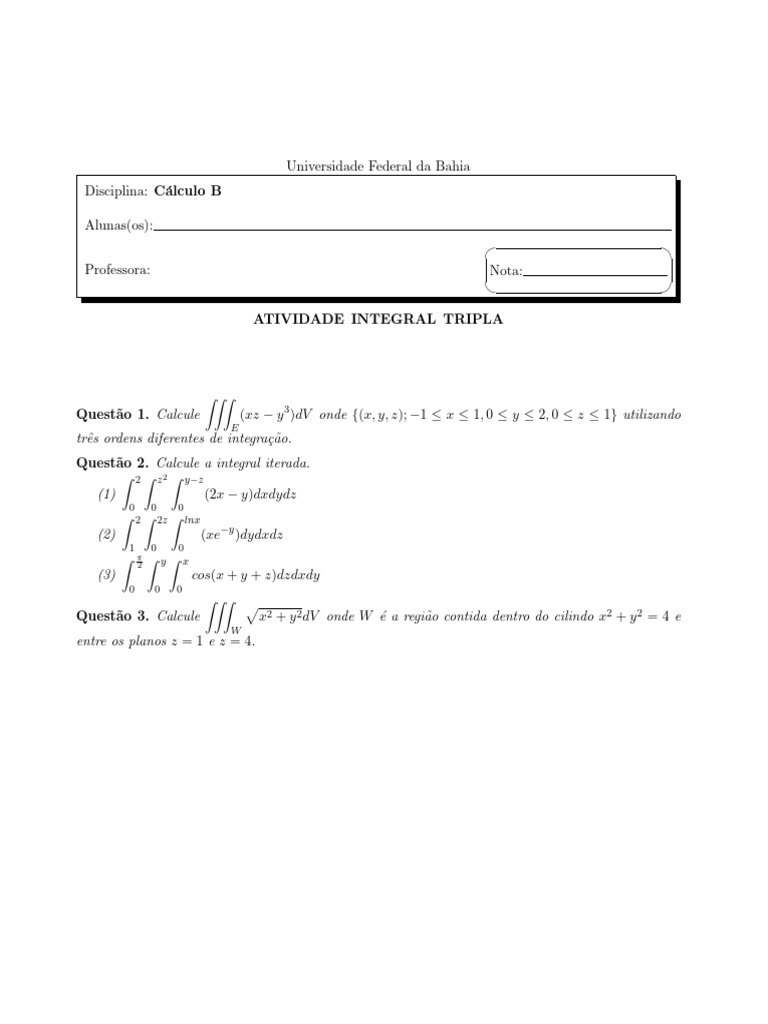 Integral Tripla | PDF