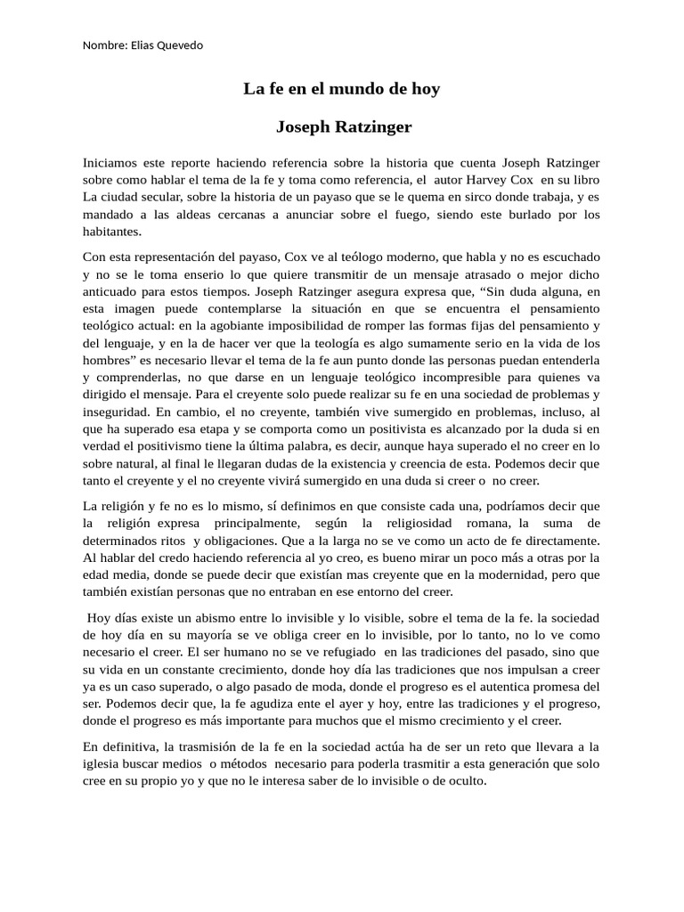 Segundo Reporte Padre GREGORIO | PDF