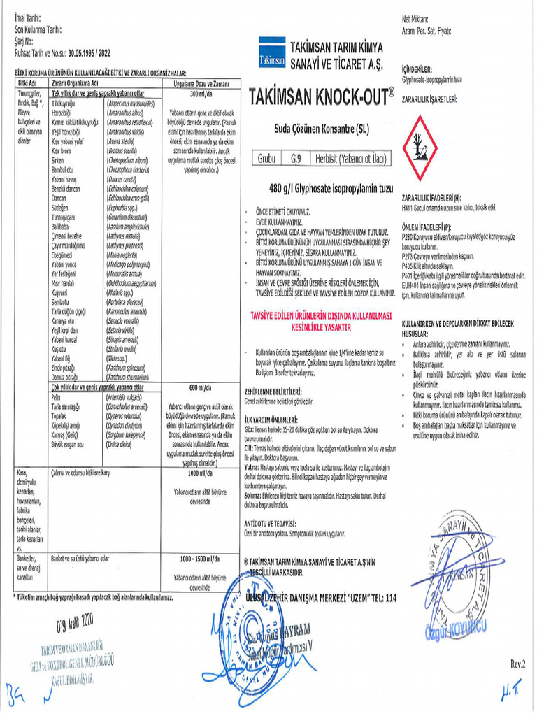 Knock Out Takimsan Onayli Etiket | PDF