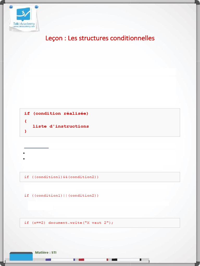 Les Structures Conditionnelles | PDF