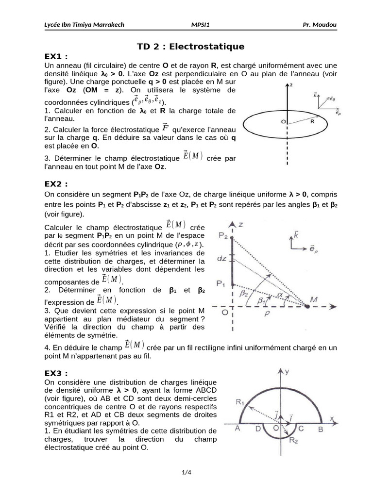 TD2 Electrostatique | PDF