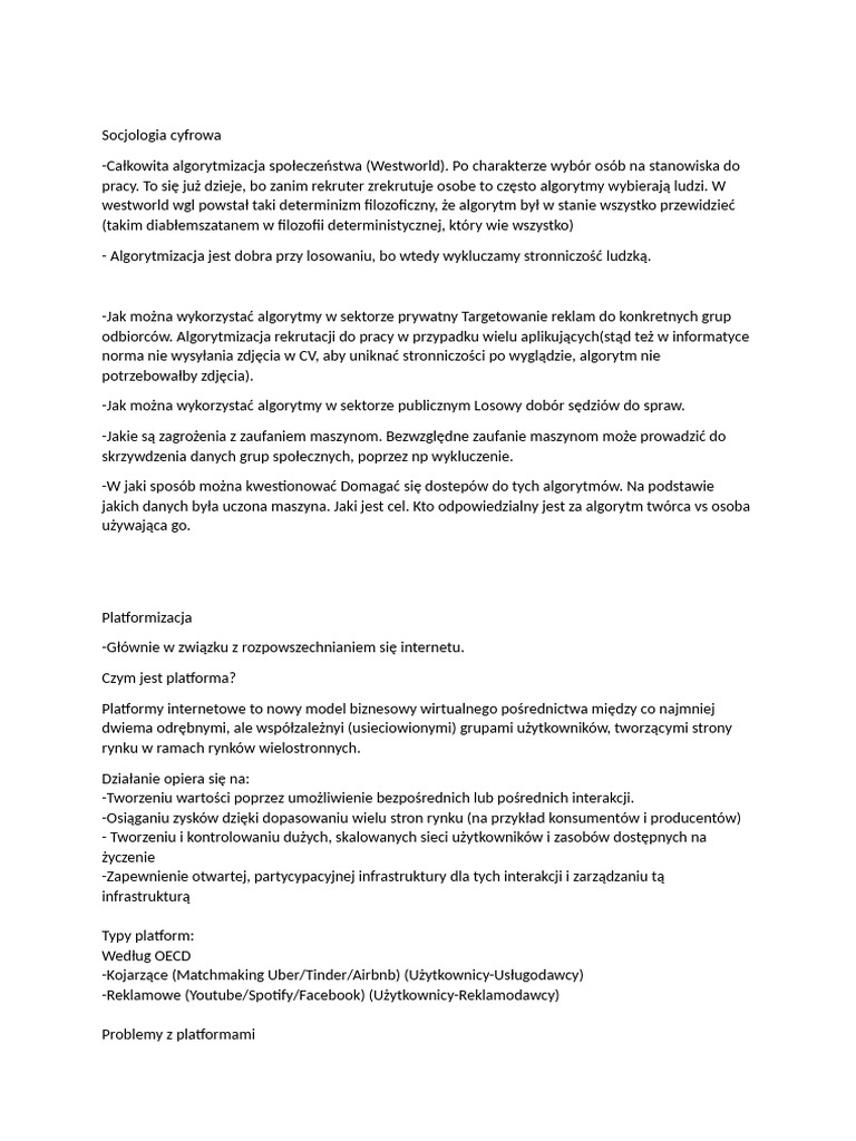 Socjologia Cyfrowa | PDF