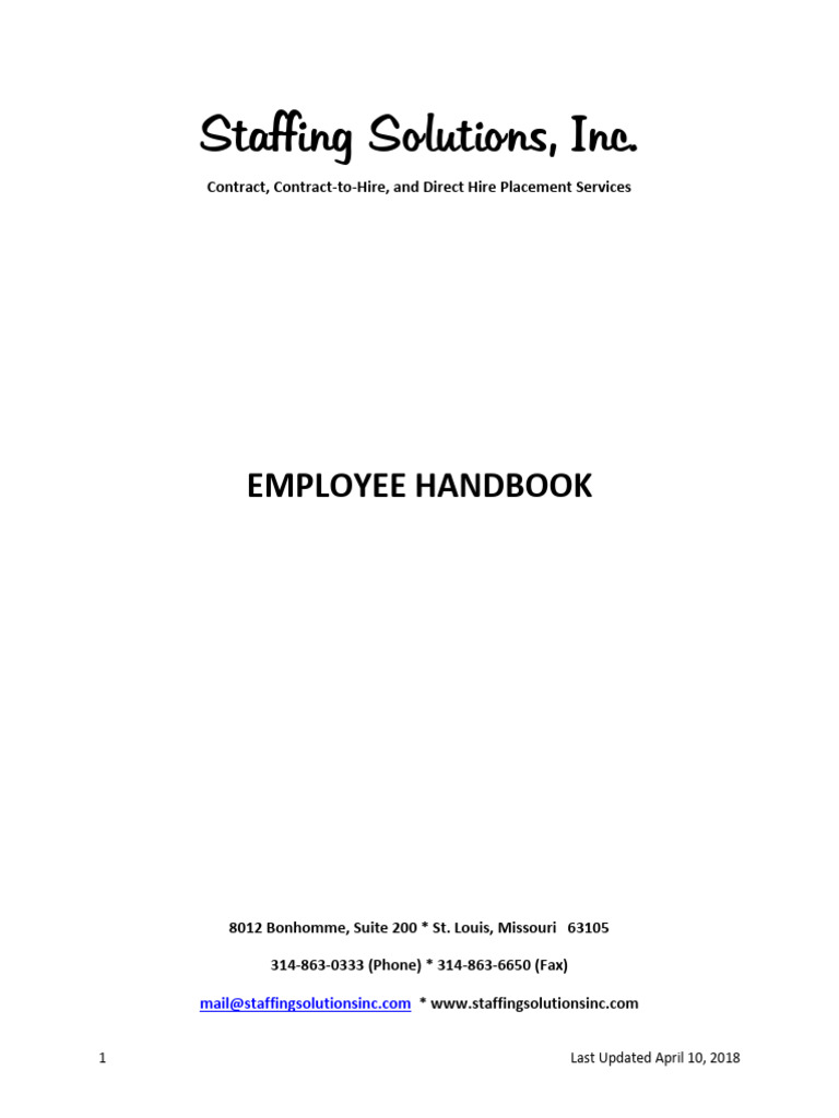 Staffing Solutions Handbook | PDF