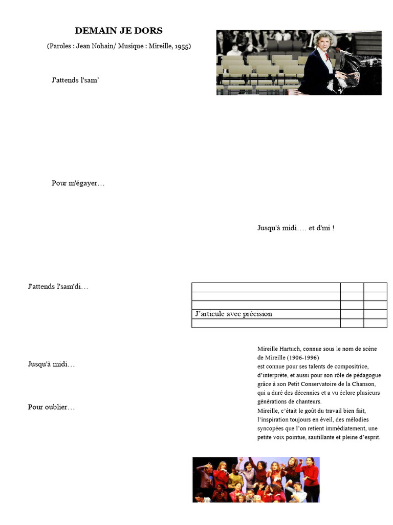 Demain Je Dors | PDF