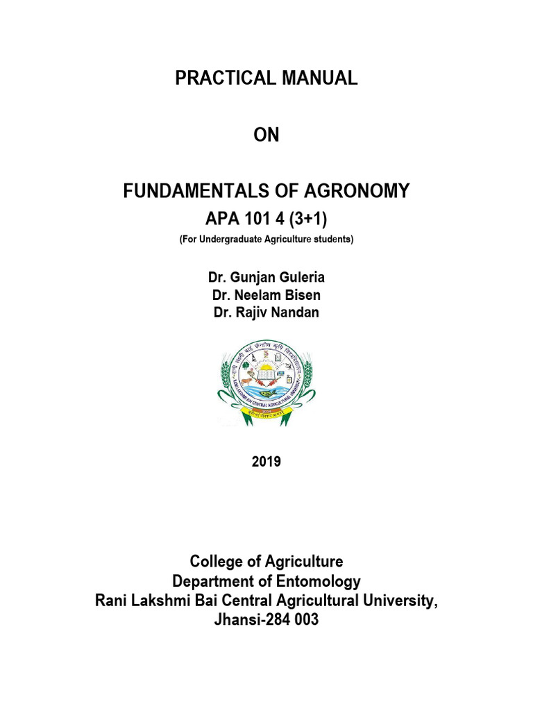 Apa 101 Fundamentals of Agronomy | PDF