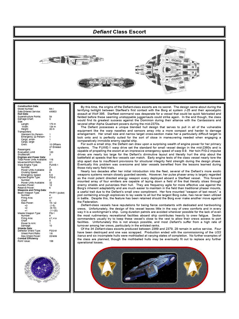 Defiant Class Escort | PDF