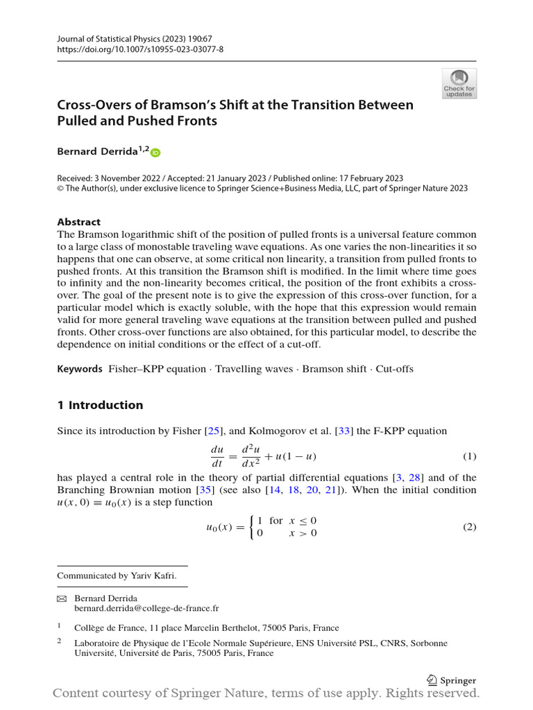 Cross-Overs of Bramsons Shift at The Transition B | PDF | Nonlinear ...