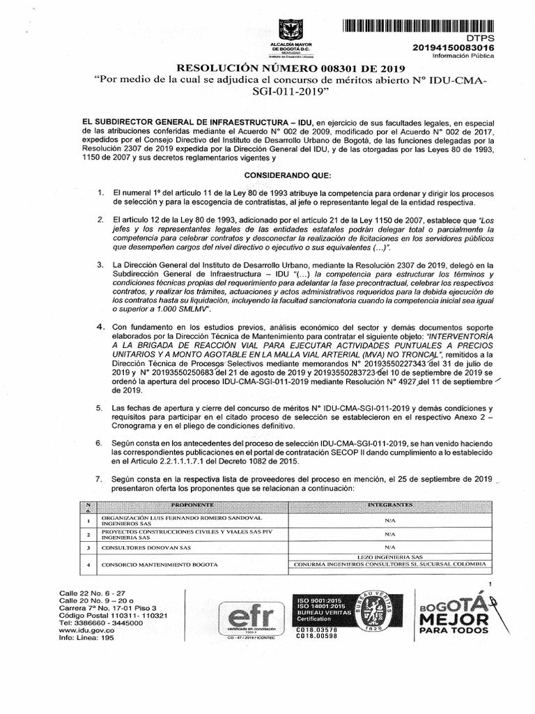 Resolución de Adjudicación | PDF