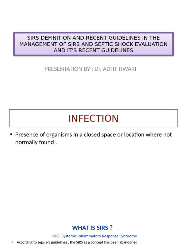 Sirs Definition and Recent Guidelines in The Management-1 | PDF