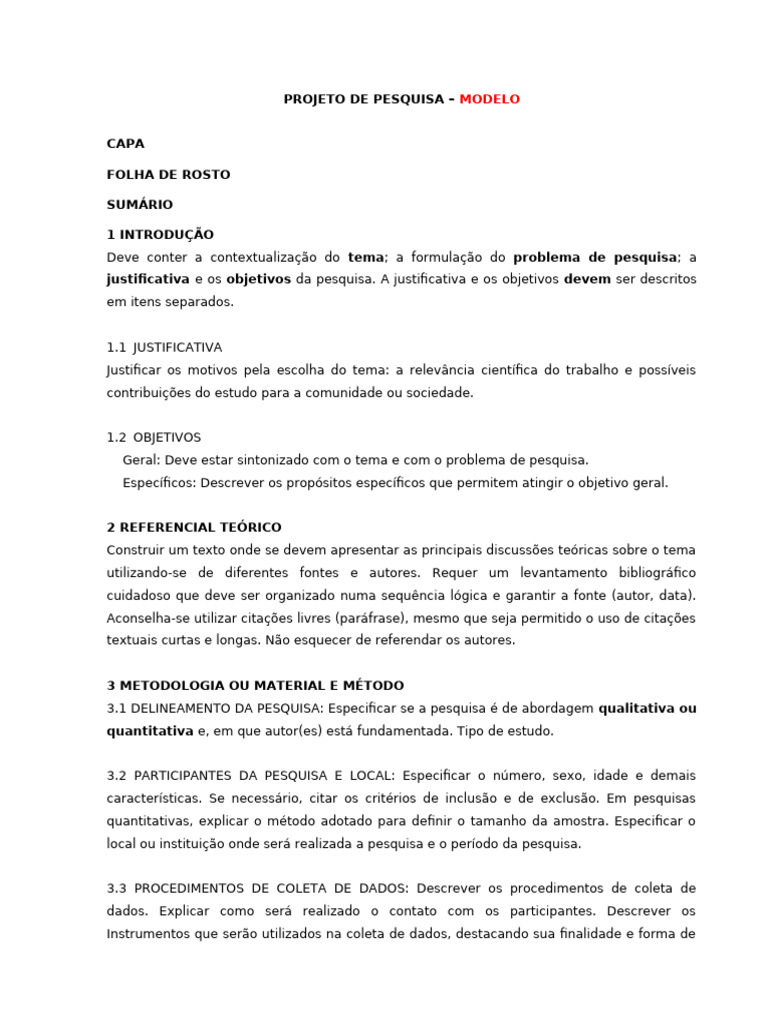 Modelo de Projeto - Cep | PDF