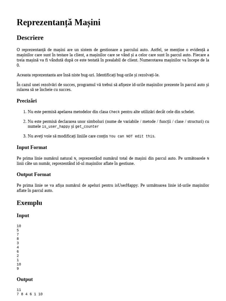 Reprezentanta Masini | PDF