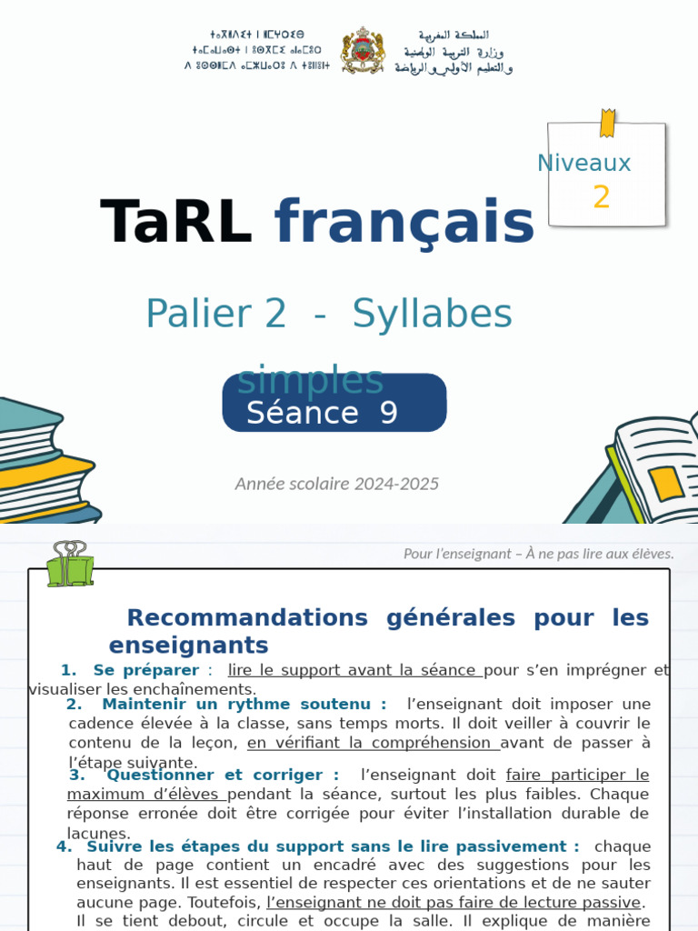 TaRL Palier 2 Niv 2 Séance 9 VF | PDF