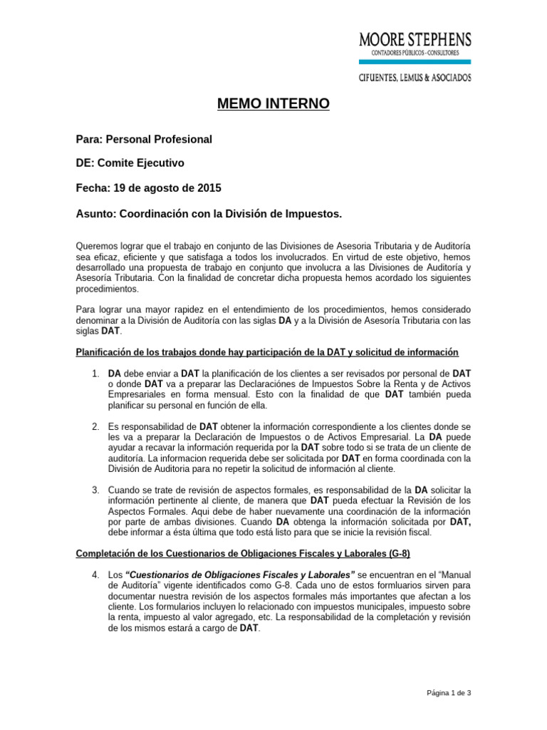 Politica de Revision de Impuestos | PDF