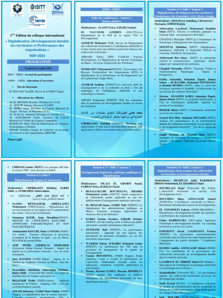 Dépliant PROGRAMME détaillé Thématique DDP 2023 | PDF