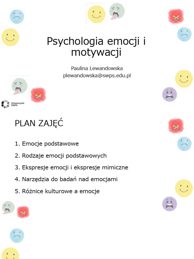 Zaje-CIA 2 Emocje Podstawowe Kultura Emocji | PDF