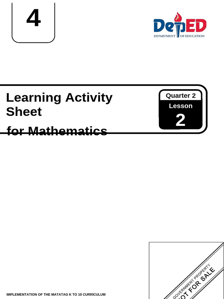 Q2 WS Mathematics 4 Lesson 2 Week 2 | PDF