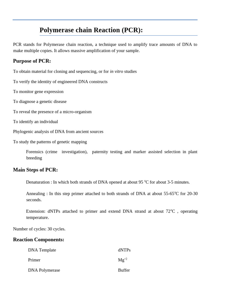 PCR Protocol | PDF