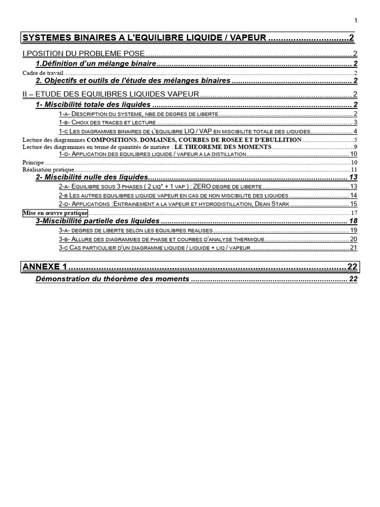 Diag Binaire Liq Vap 2023 2024 Cours | PDF