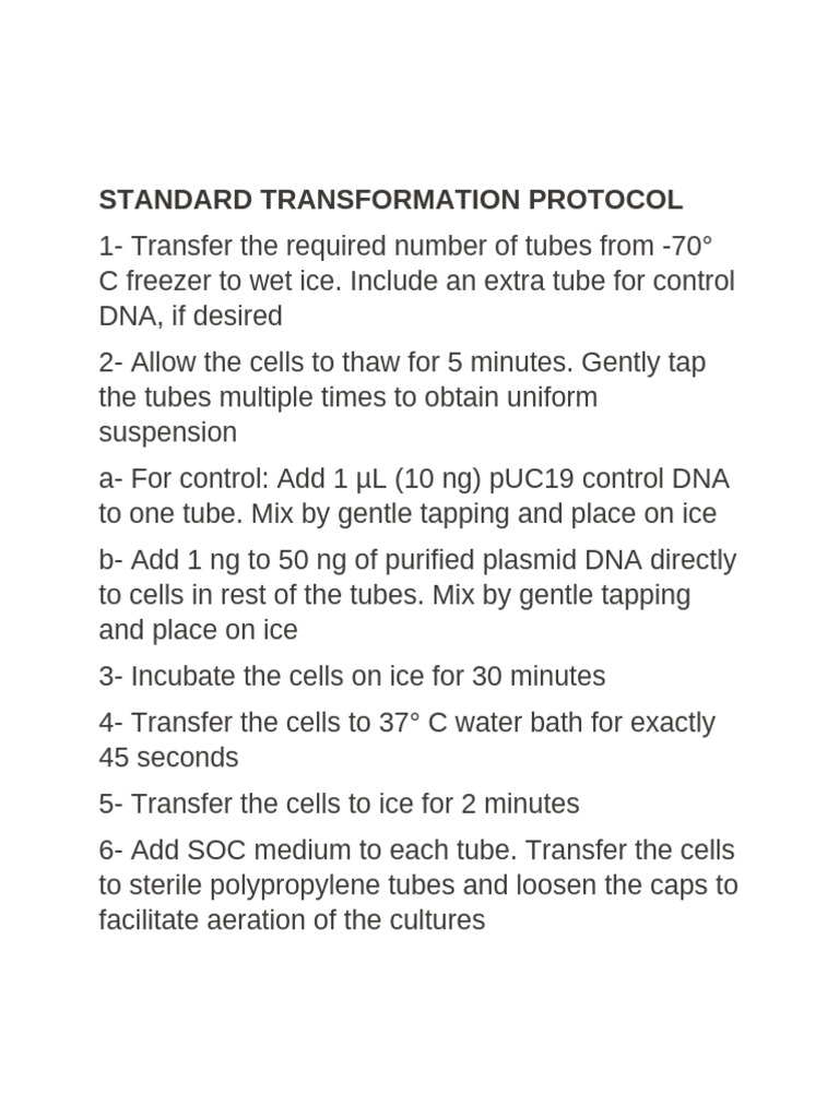 Transformation Protocol | PDF