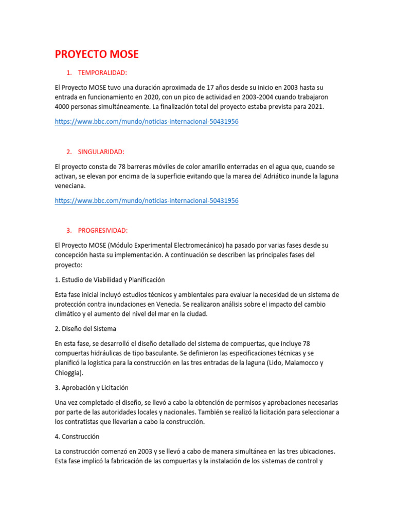 Proyecto Mose | PDF
