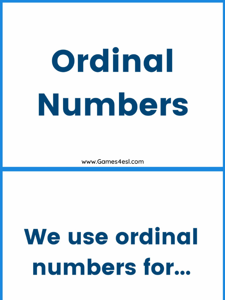 Ordinal Numbers | PDF