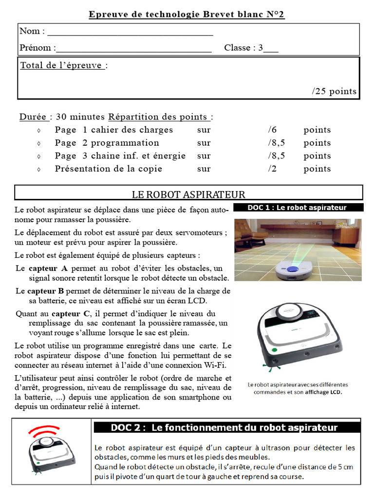 DNB Blanc Techno 2017 N°2 Élève | PDF