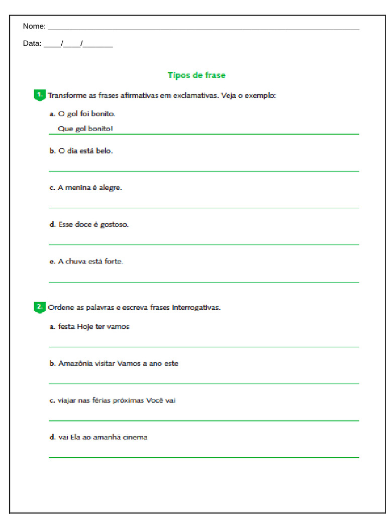 Tipos de Frases | PDF