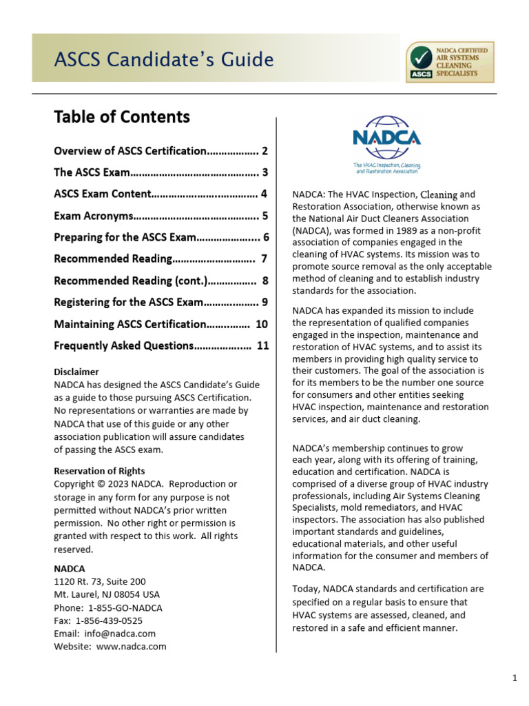Nadca Table of Content | PDF