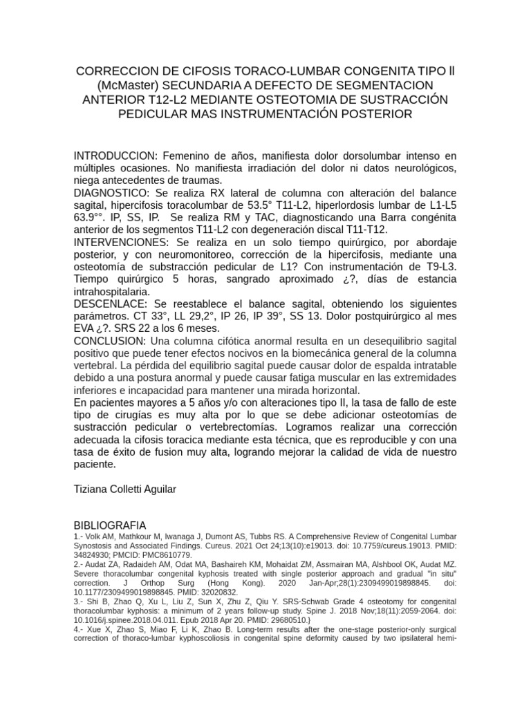 Correccion de Cifosis Toraco | PDF