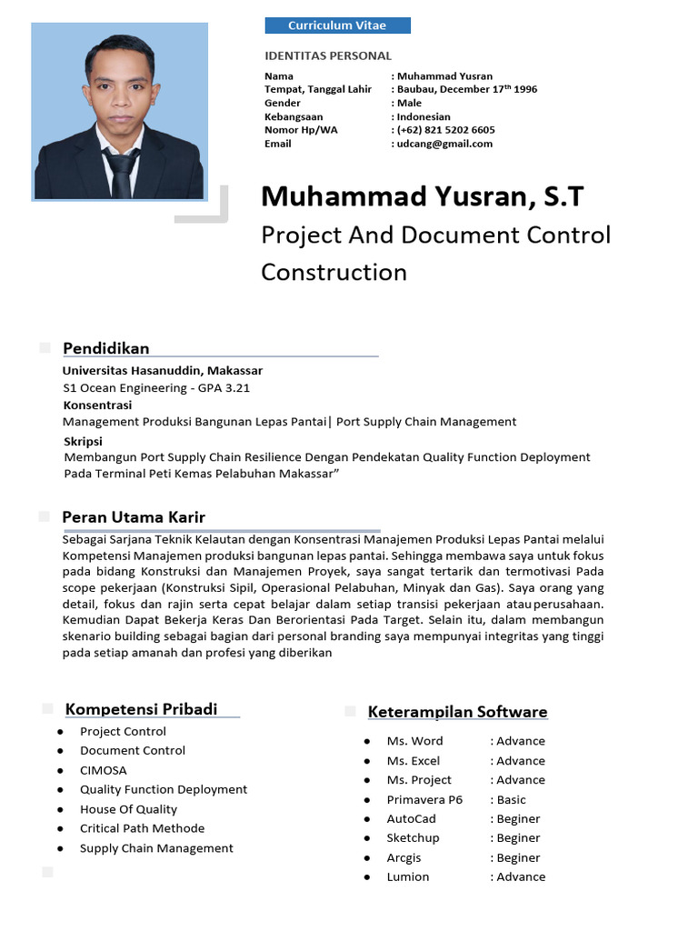 CV - Muhammad Yusran, S.T-DOCON | PDF