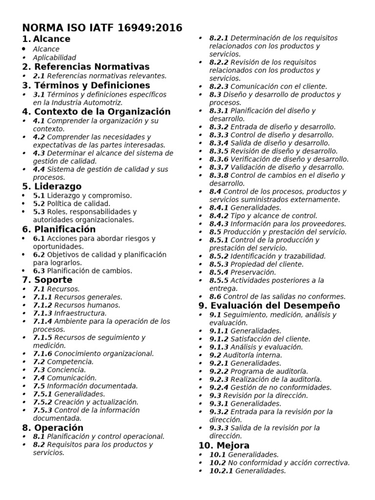 Puntos de La Norma IATF | PDF