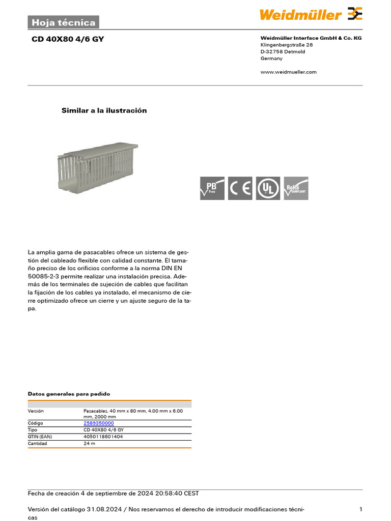 Cable Canal 40 X 80 | PDF