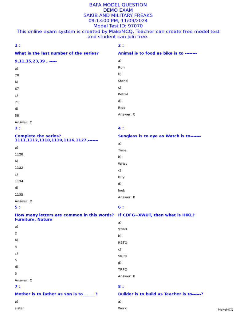 MakeMCQ Questionpaper | PDF