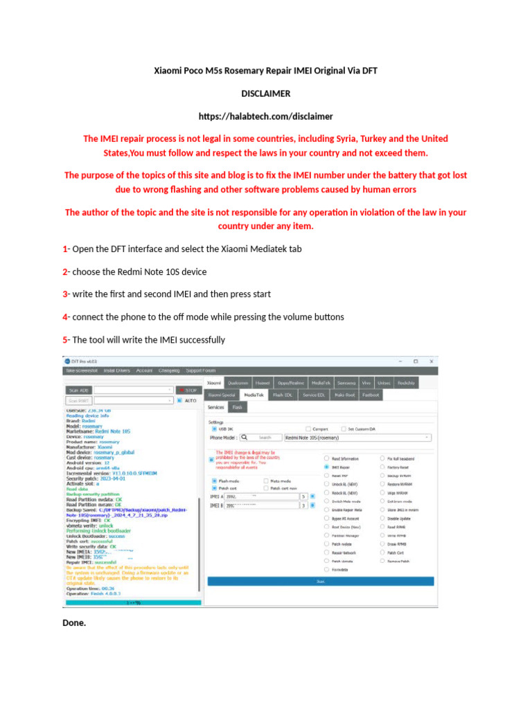 Xiaomi Poco M5s Rosemary Repair IMEI Original Via DFT | PDF