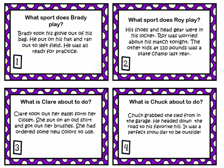Inference Task Cards | PDF