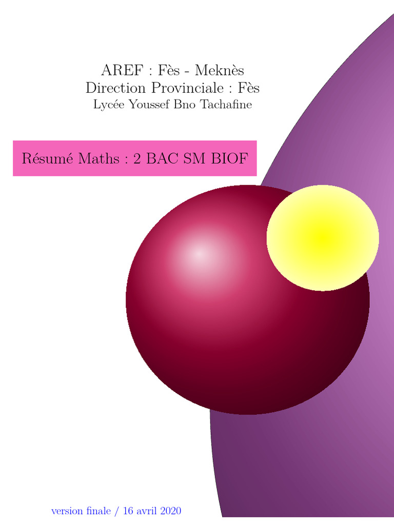 1 - Resumé Math 2bac SM FR 2 | PDF