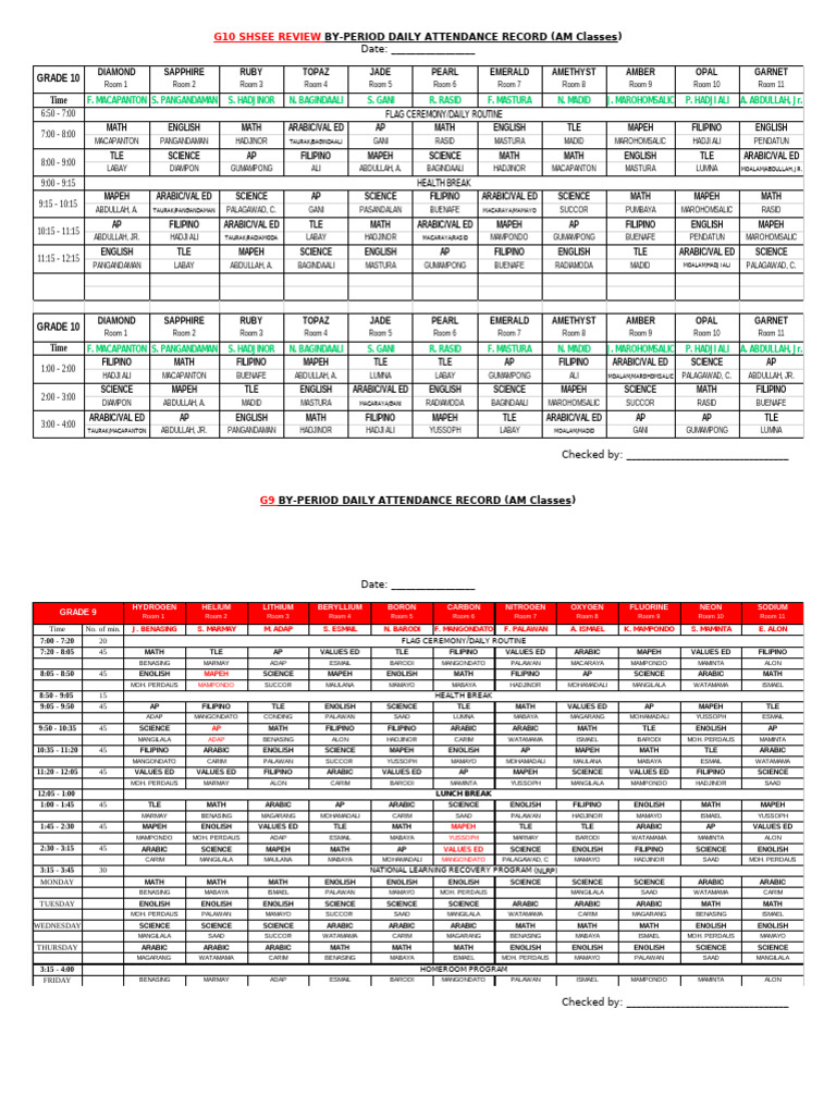 New Sched SHSEE 2 Months | PDF